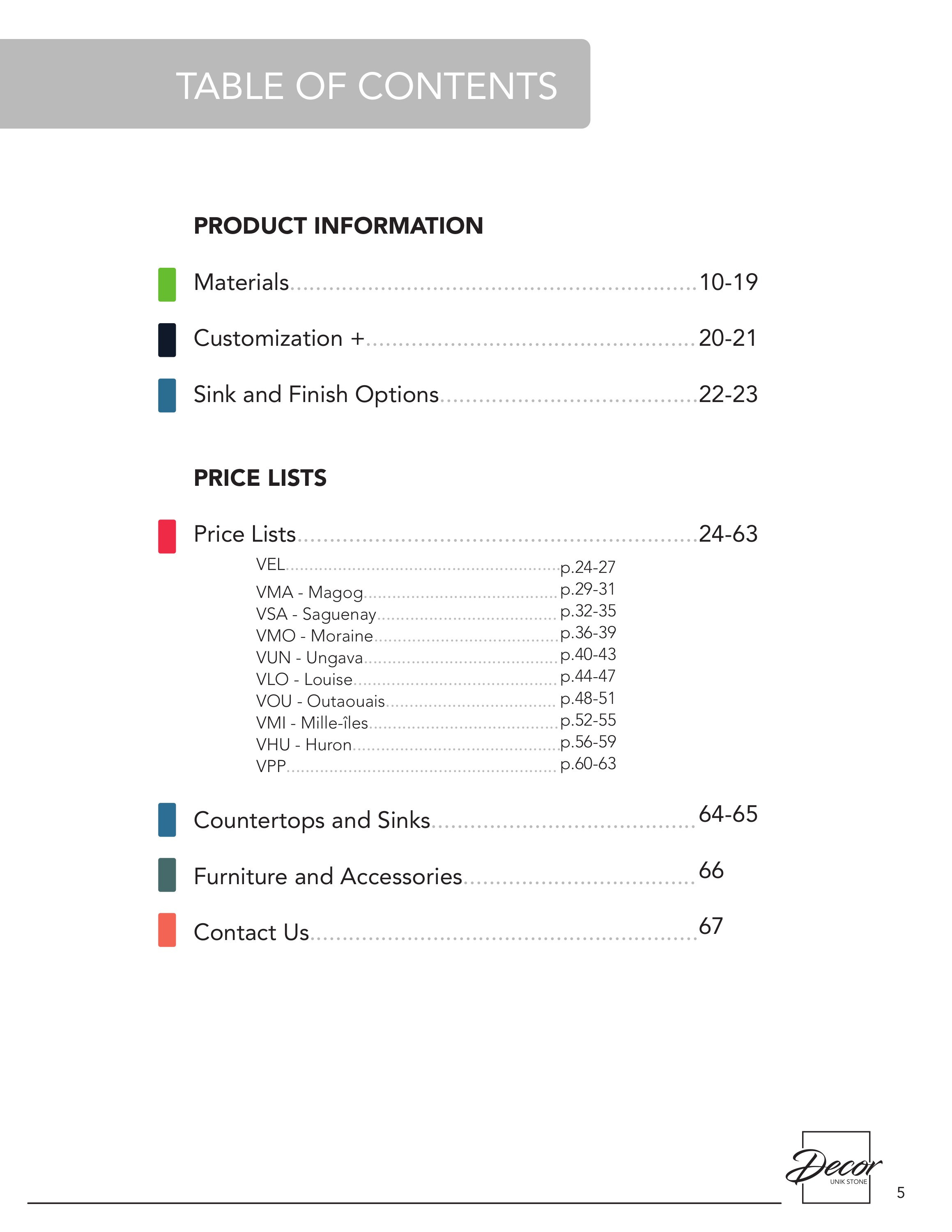 Price Lists – Unik Stone