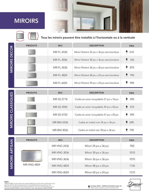 Price Lists – Unik Stone