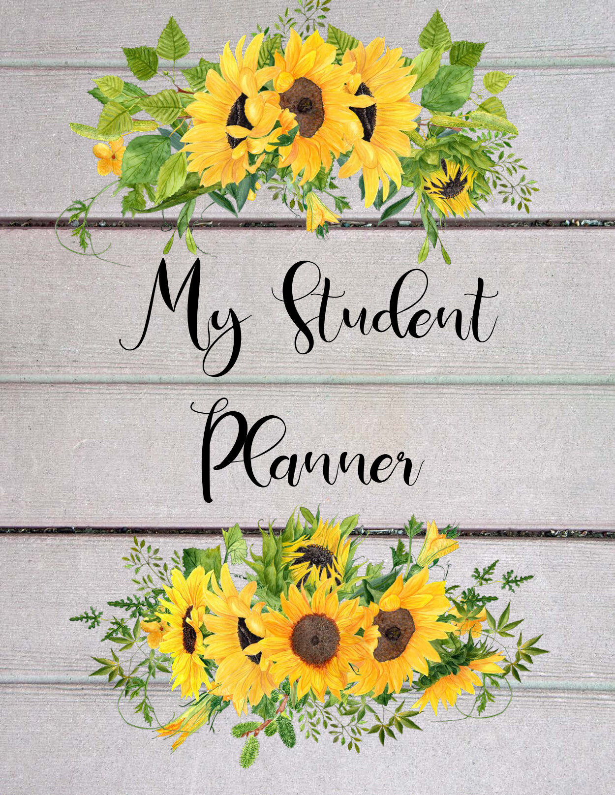 Sunflower Student Printable Planner (50 Pages)