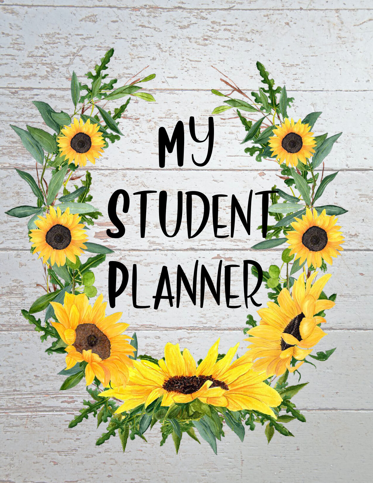 Sunflower Student Printable Planner (50 Pages)