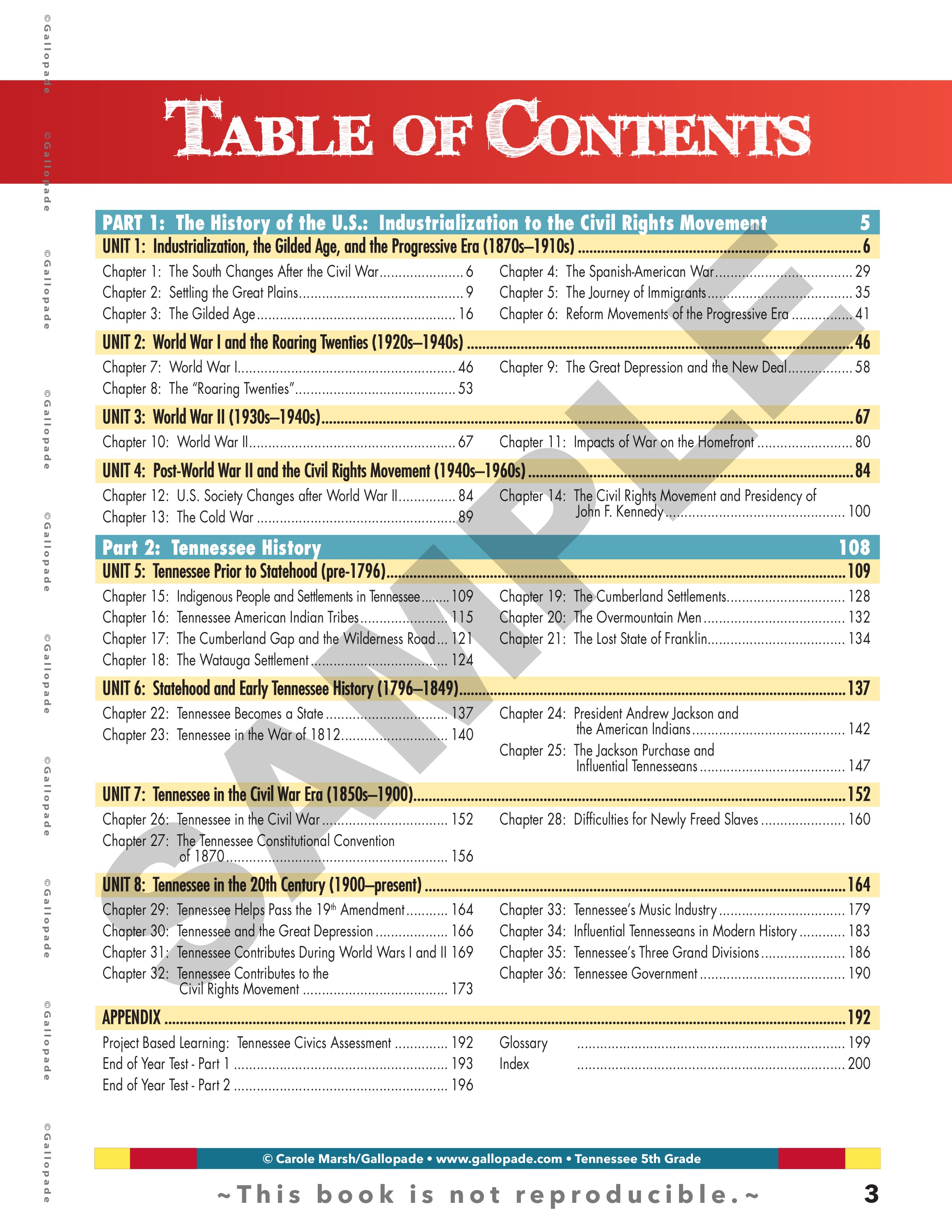 Tennessee 5th Grade Samples