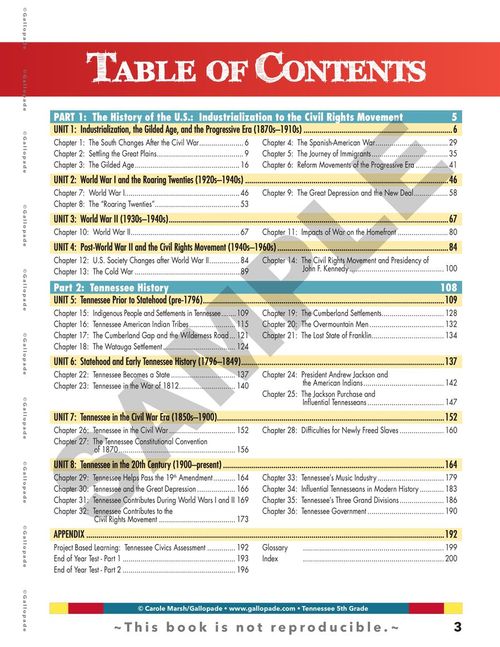 Tennessee 5th Grade Samples