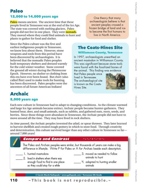 Tennessee 5th Grade Samples