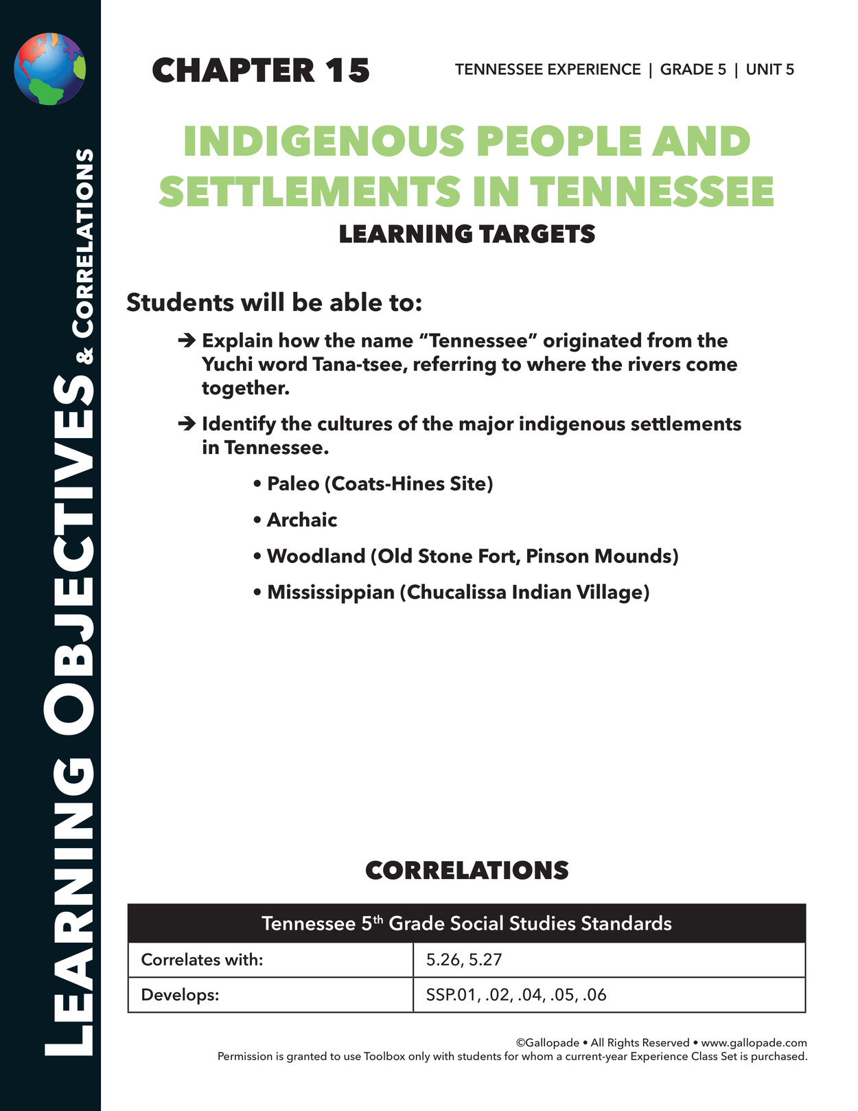 Tennessee 5th Grade Samples