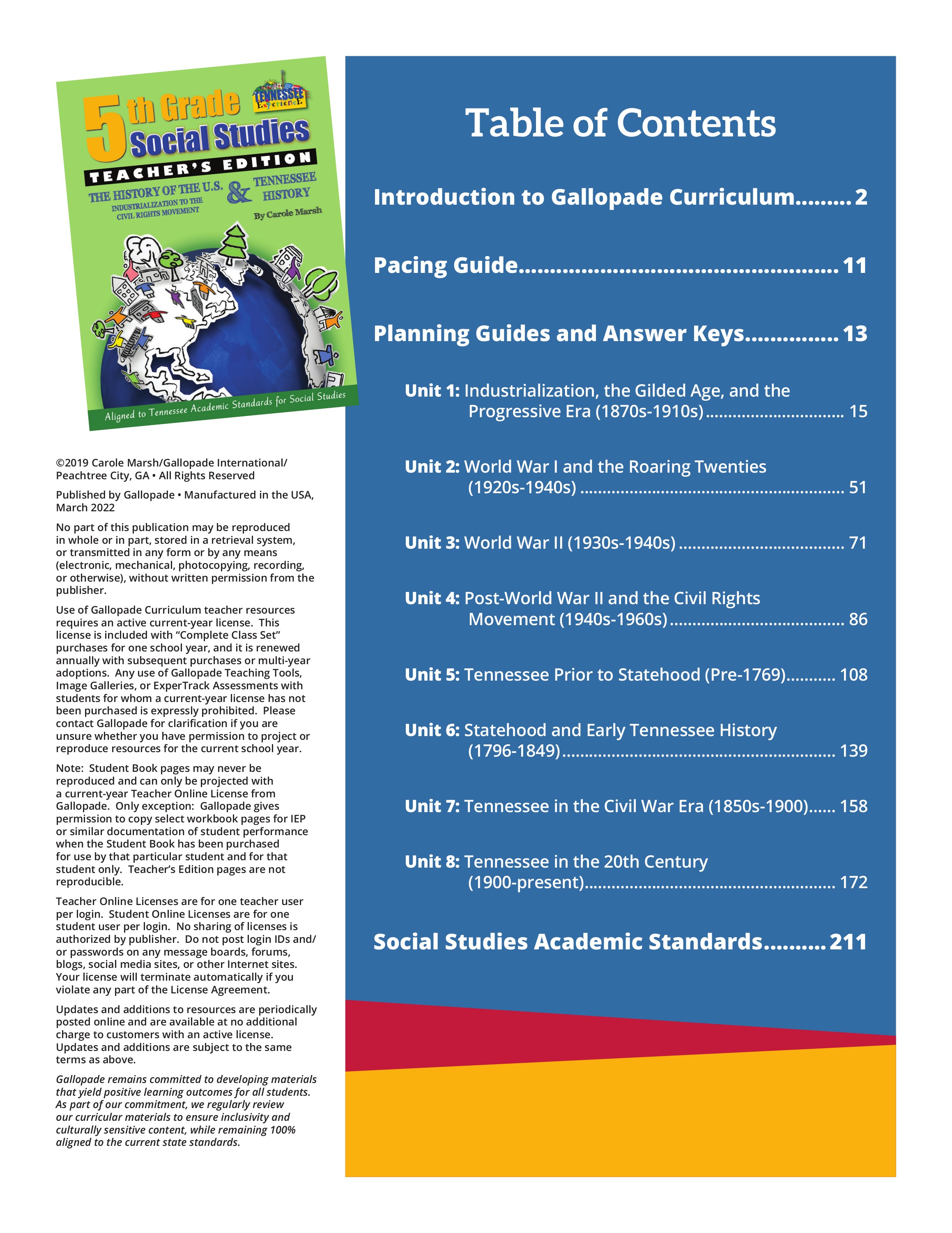 Tennessee 5th Grade Samples