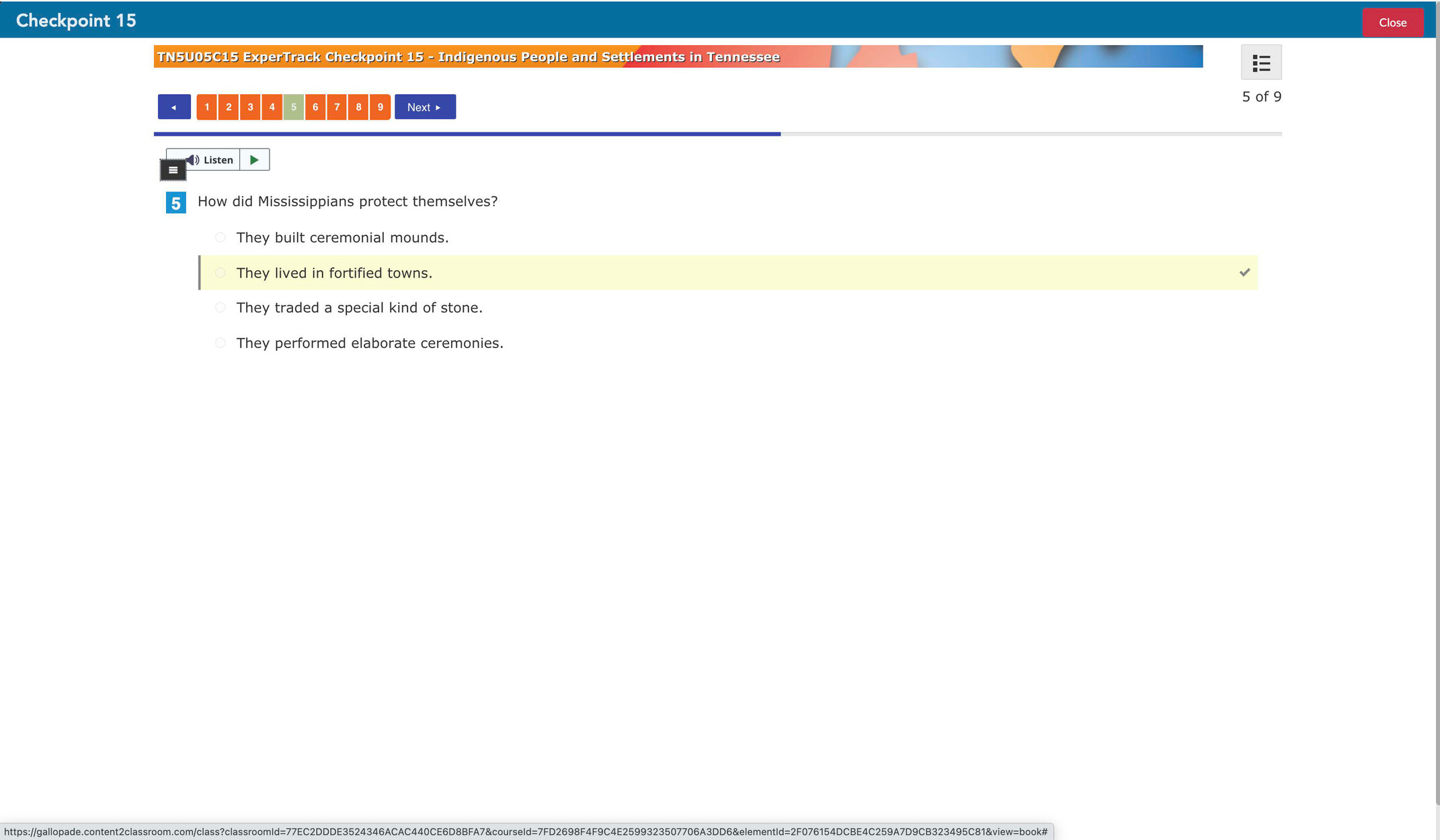 Tennessee 5th Grade Samples