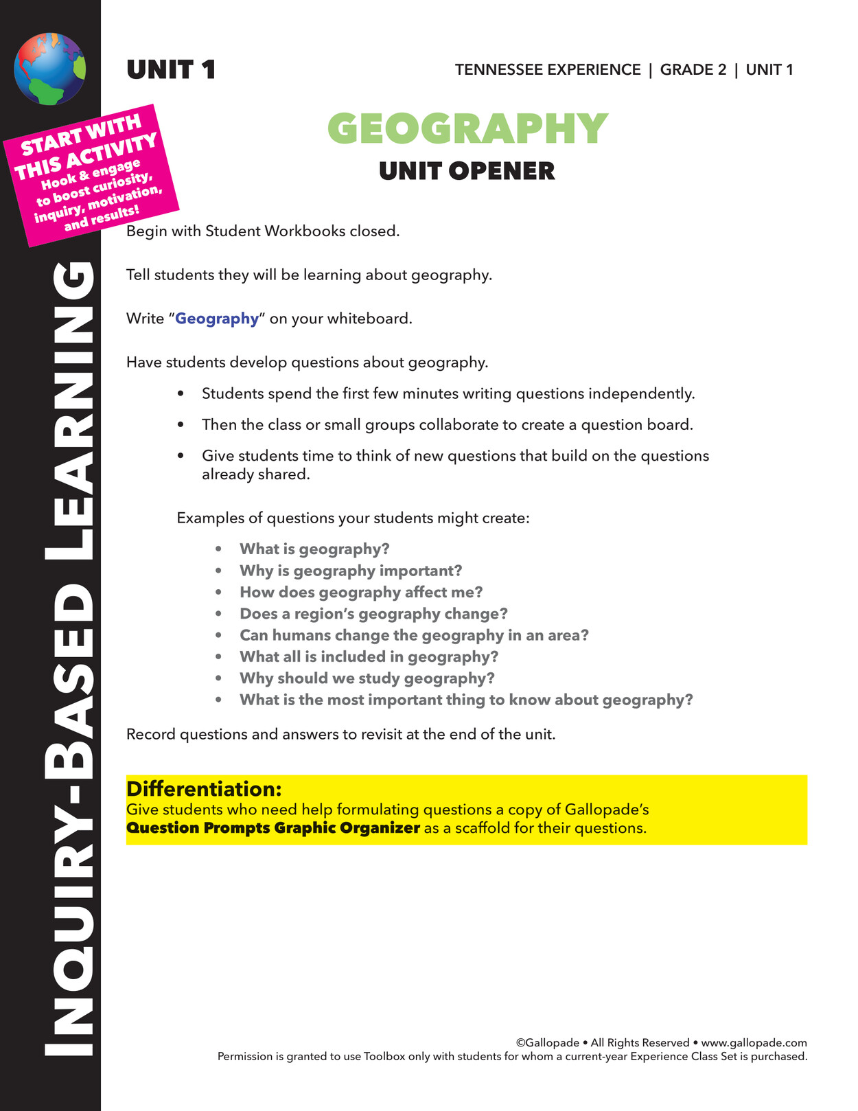 Tennessee 2nd Grade Samples