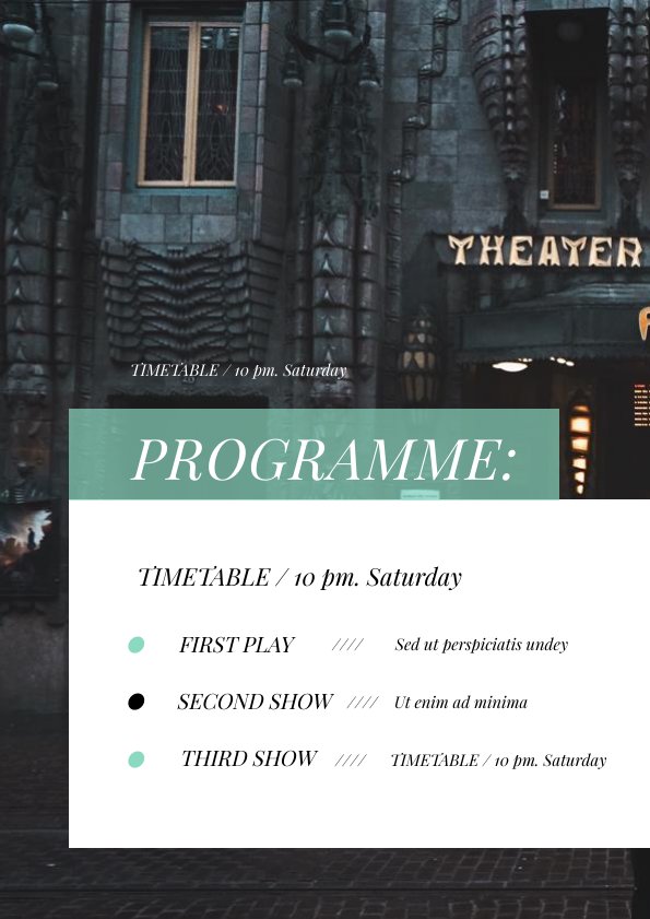 Plantilla y diseño para programa de teatro - Flipsnack