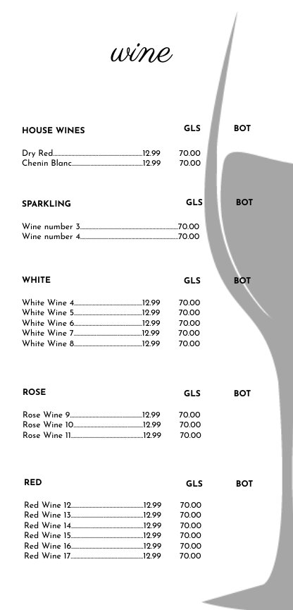 Wine List Menu Template - Flipsnack