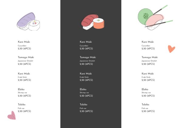 Sushi Menu & Delivery Trifold Brochure Template - Flipsnack
