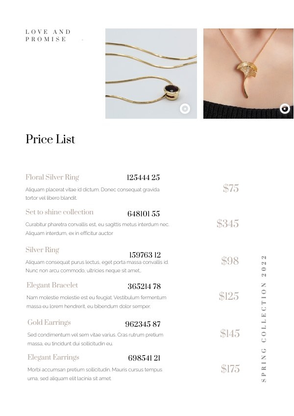 Editable Jewelry Price List Template Flipsnack Editable Jewelry Price List Template Flipsnack