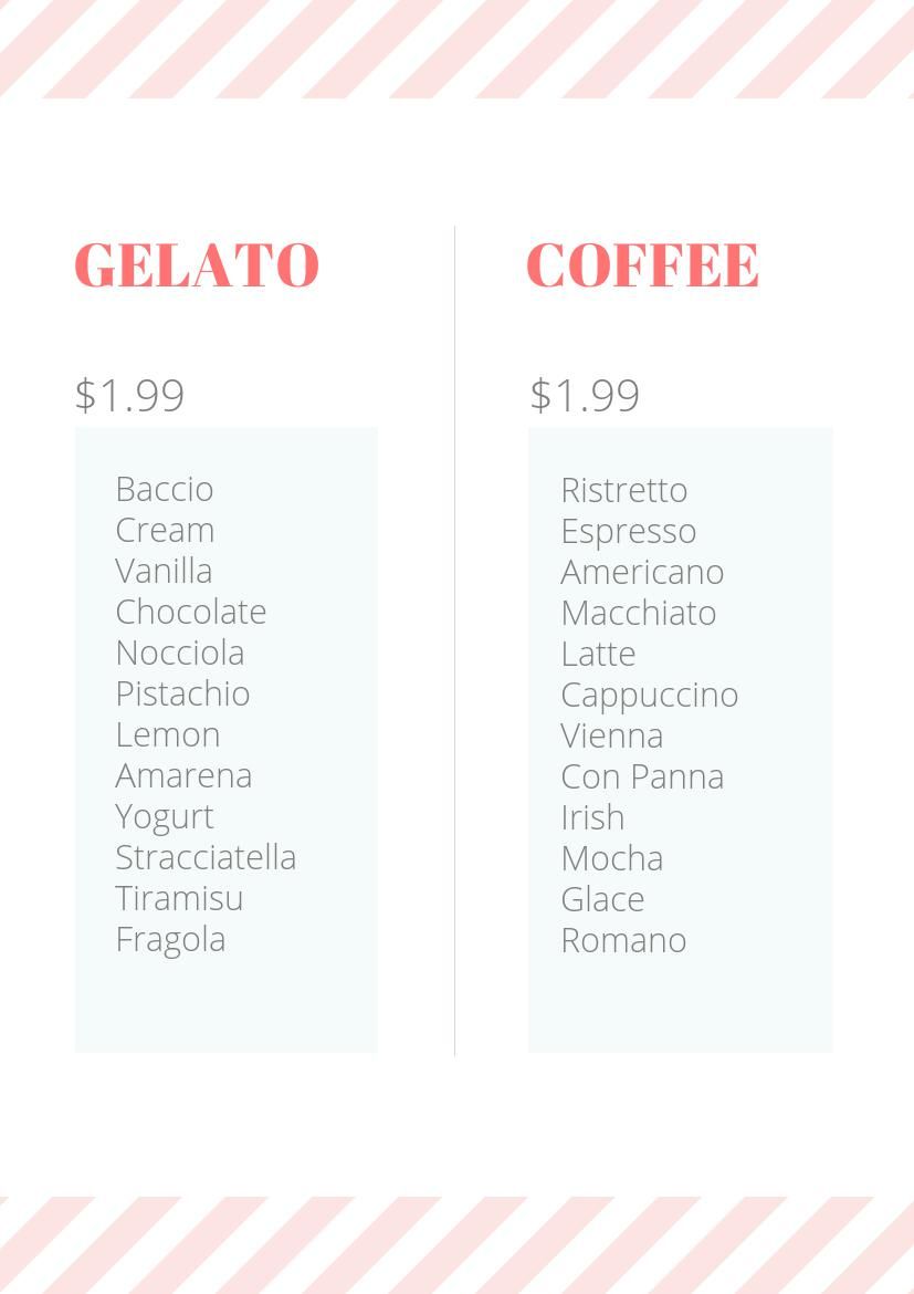 Plantilla y diseño para menú de helados - Flipsnack